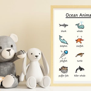 Ocean Animals Poster, Educational Poster, Preschool Classroom Decor ...