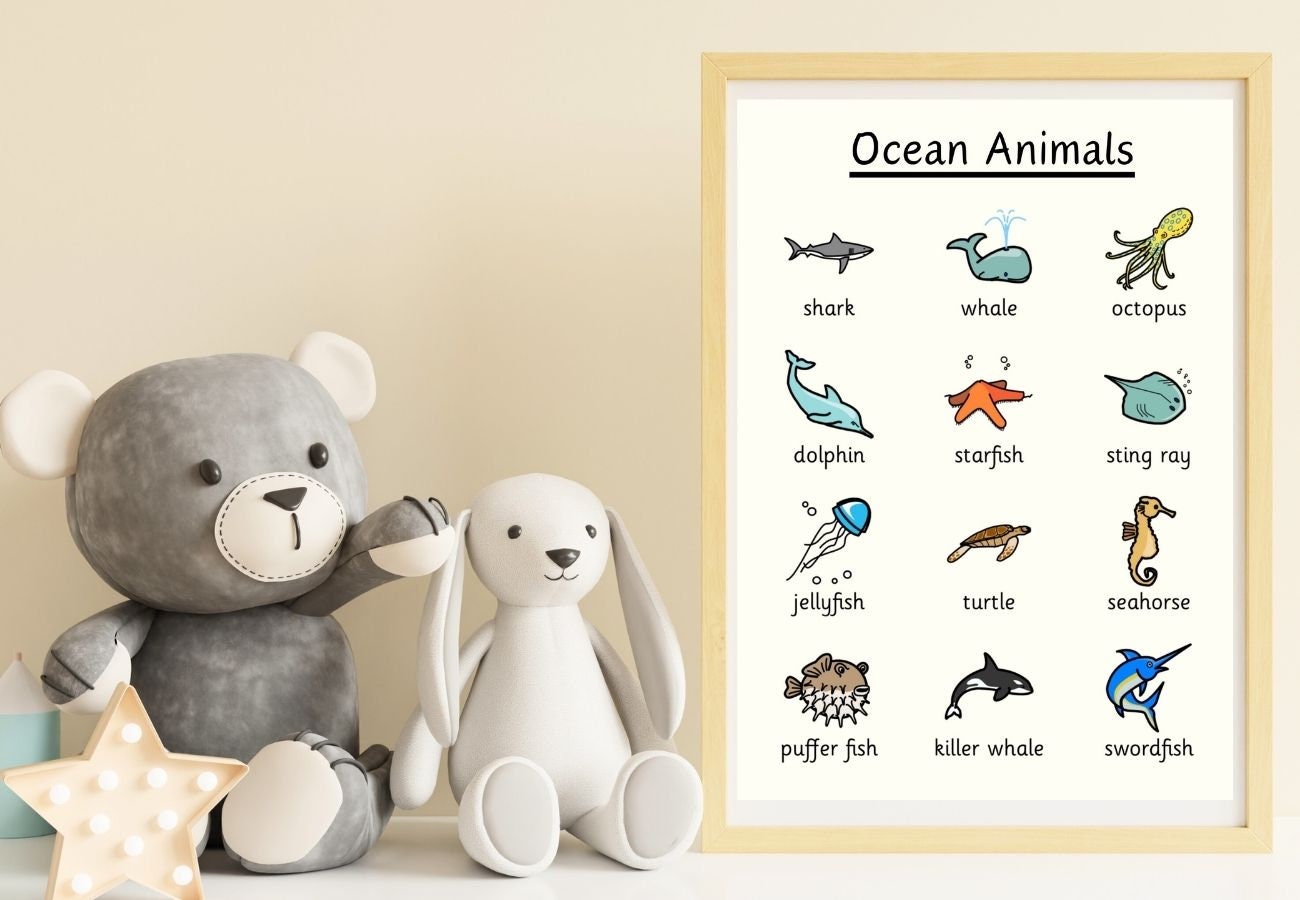 Ocean Animals Poster, Educational Poster, Preschool Classroom Decor ...