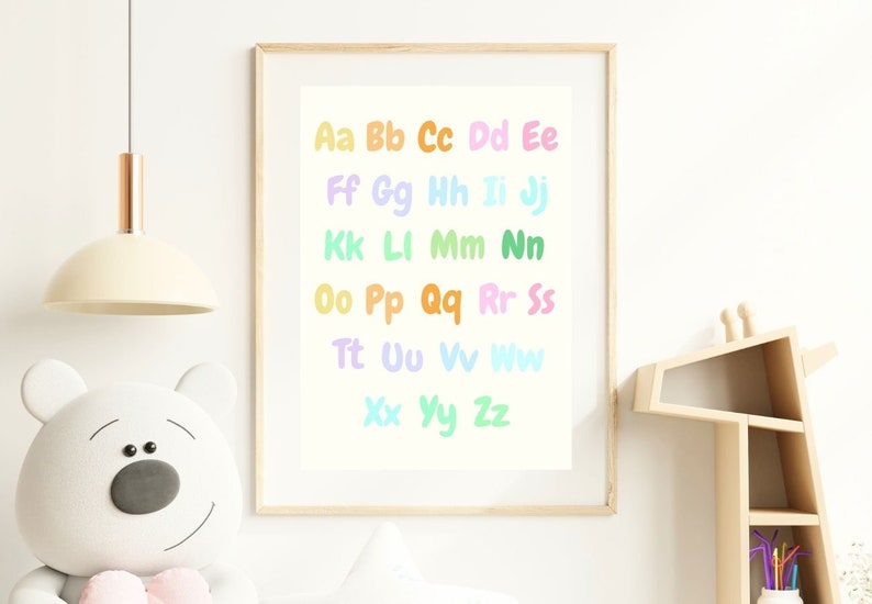Alphabet Printable Poster for Young Children Educational Posters Pastel ...