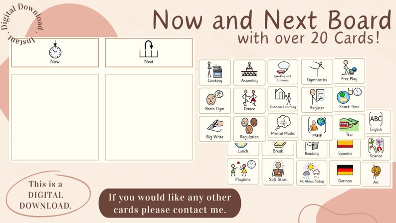 Now & Next Board With Cards, Visual Timetable for Kids, Digital Print ...