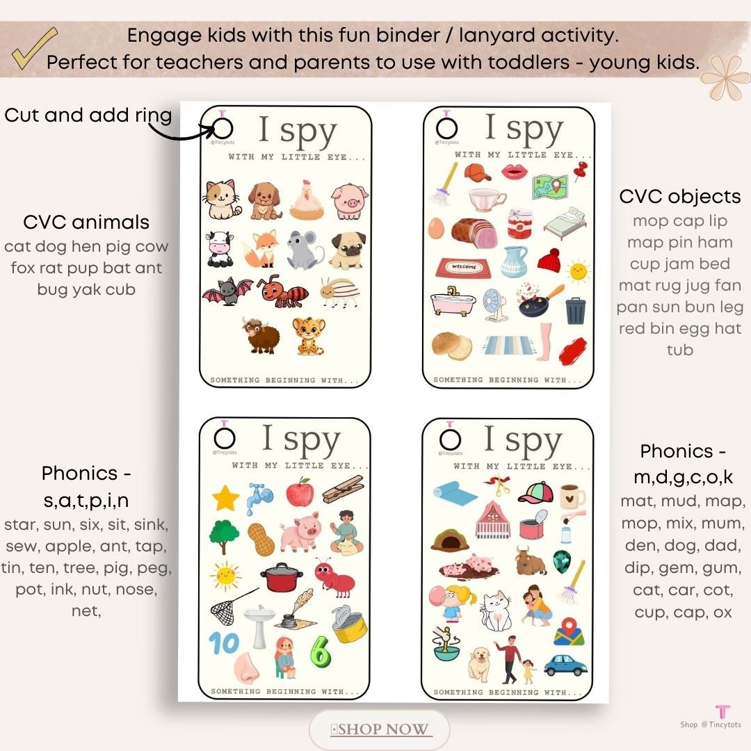 Kids Fun 'I Spy' Activity Digital Download, Printable Activity ...