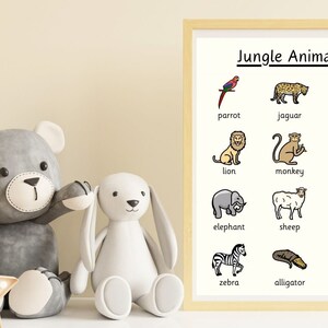 Jungle Animals Poster, Educational Poster, Preschool Classroom Decor ...