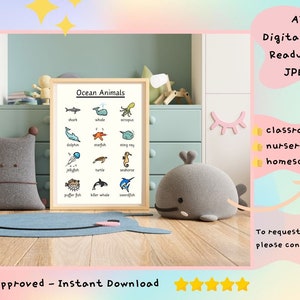 Ocean Animals Poster, Educational Poster, Preschool Classroom Decor ...
