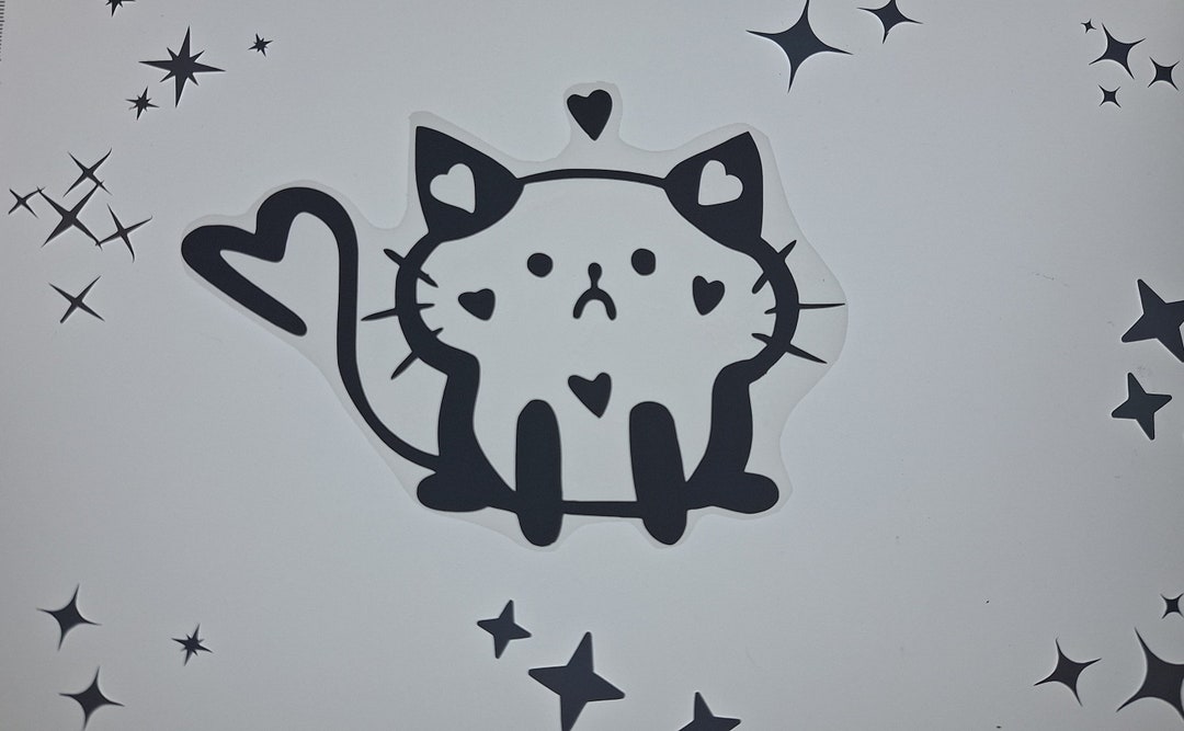 Sad Cat Stickers , Cute , Laptops, Water Bottles , PC, Scrapbooks ...