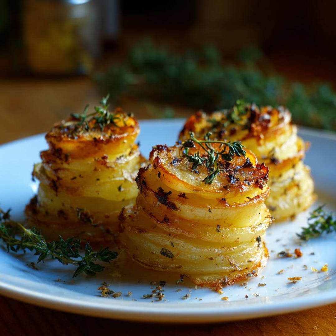 Best Crispy Cheesy Garlic Butter Potato Stacks Recipe | Printable ...
