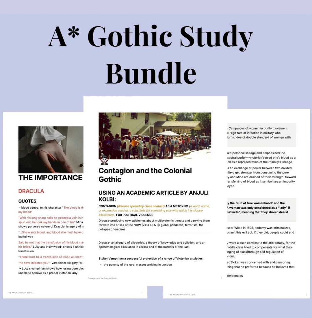 A* A Level Gothic Revision Notes - Etsy