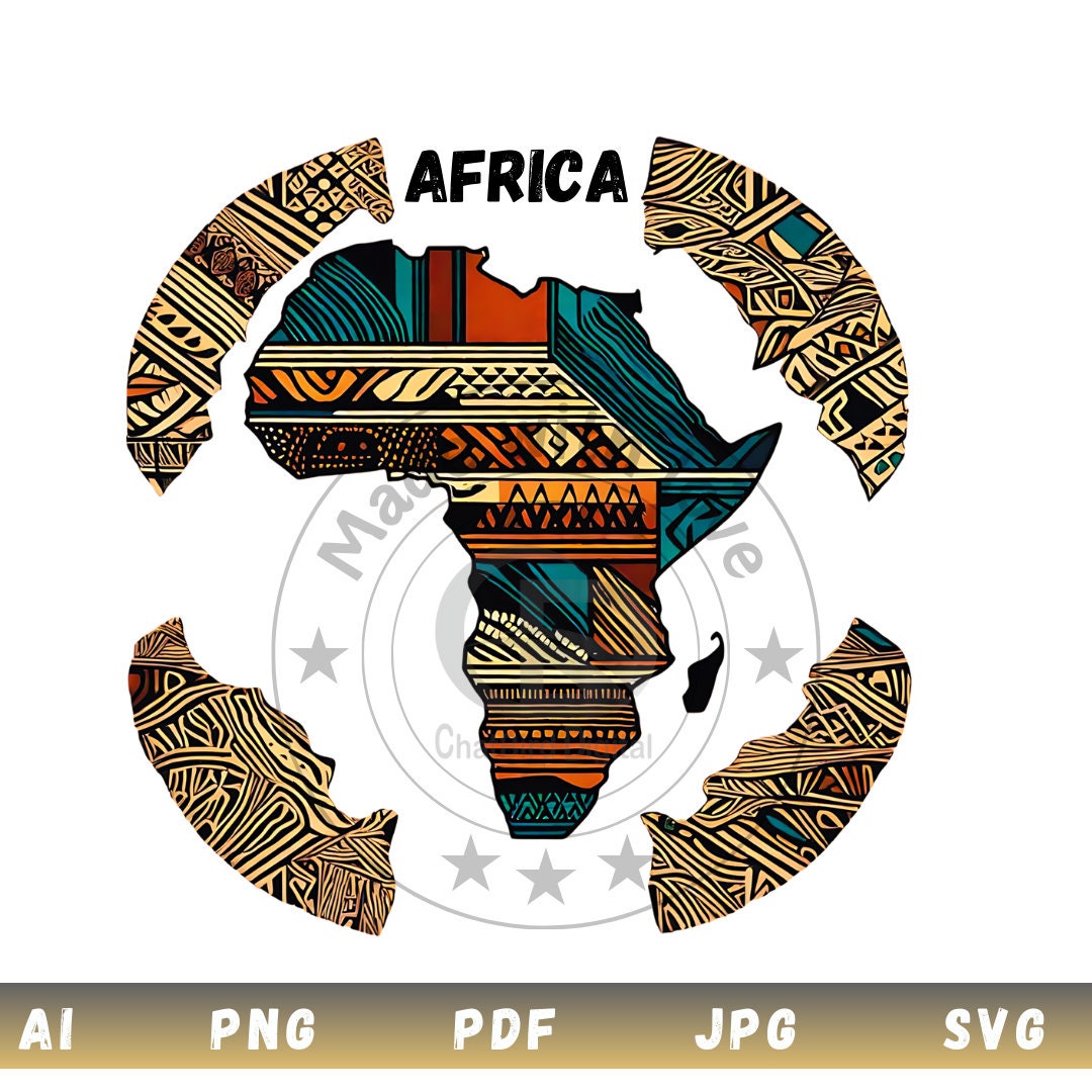 Africa Map Abstract SVG Africa Map Cut File Africa Map Abstract PNG ...