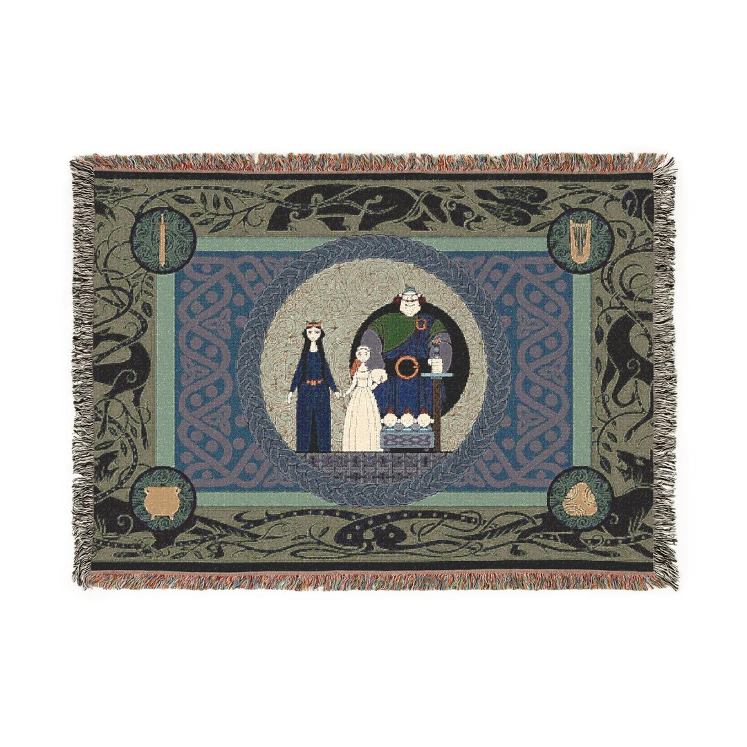 Celtic-themed Woven Blanket With Cozy Family Design, Ideal for Home ...