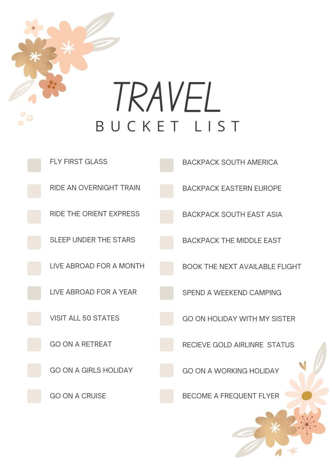 Ultimate Bucket List Digital Download - Etsy