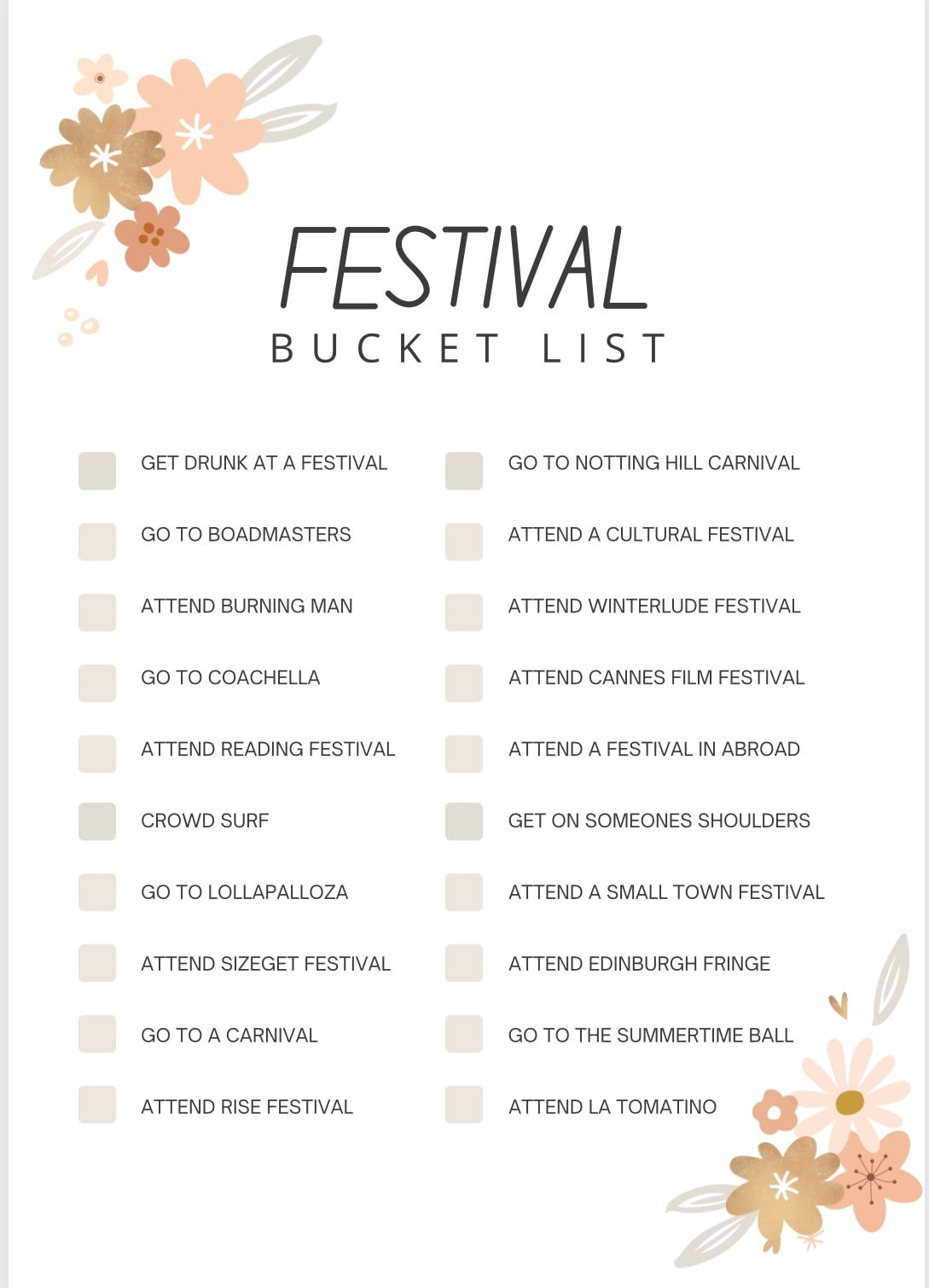 Ultimate Bucket List Digital Download - Etsy