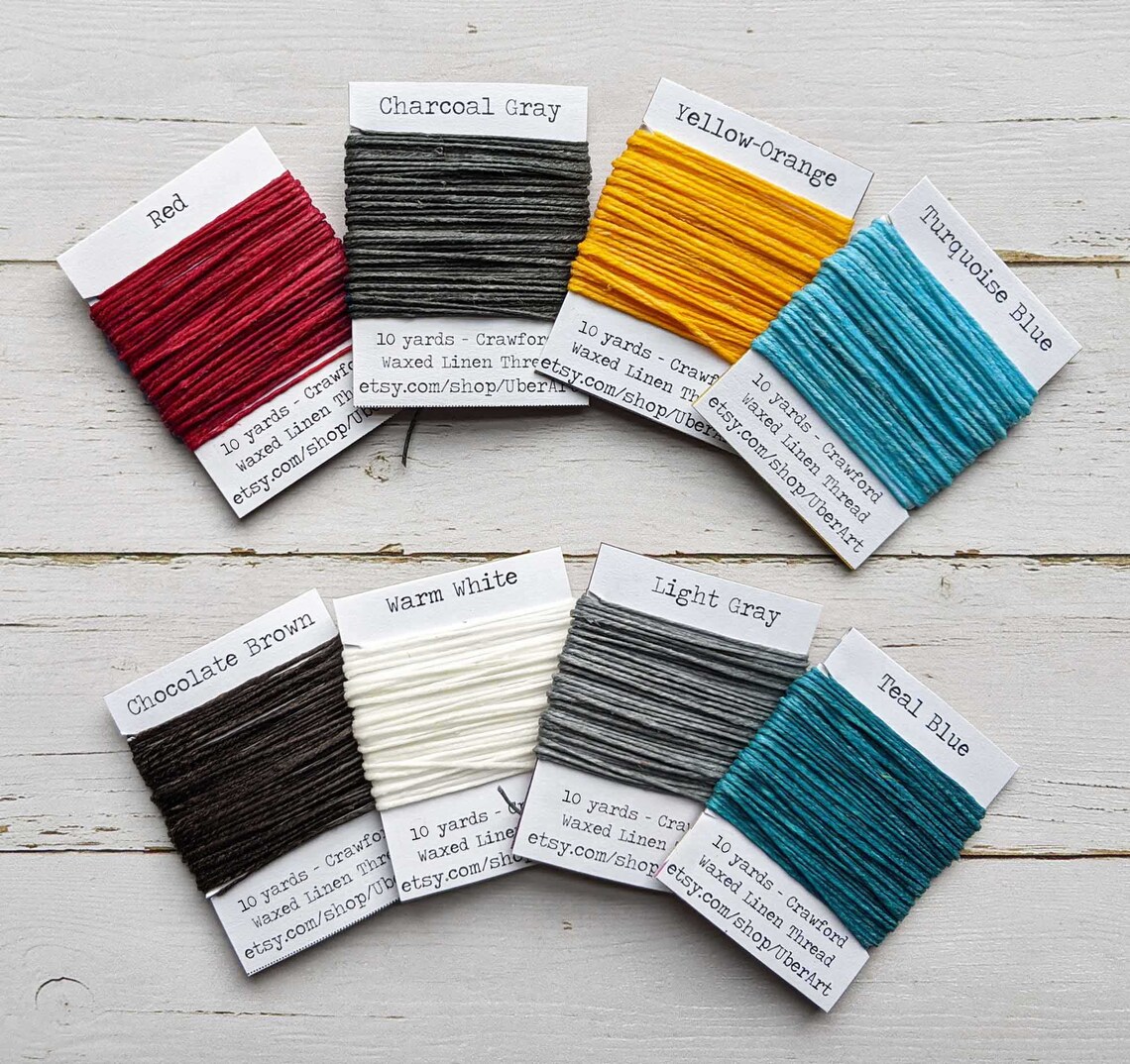 10 yards Crawford Waxed Linen Thread 4 ply Choose a color | Etsy