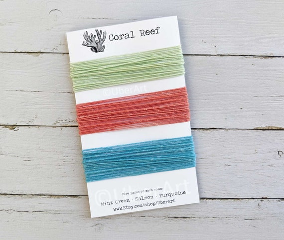 Waxed Linen Thread 4 Ply Coral Reef Colors: Mint Green - Etsy