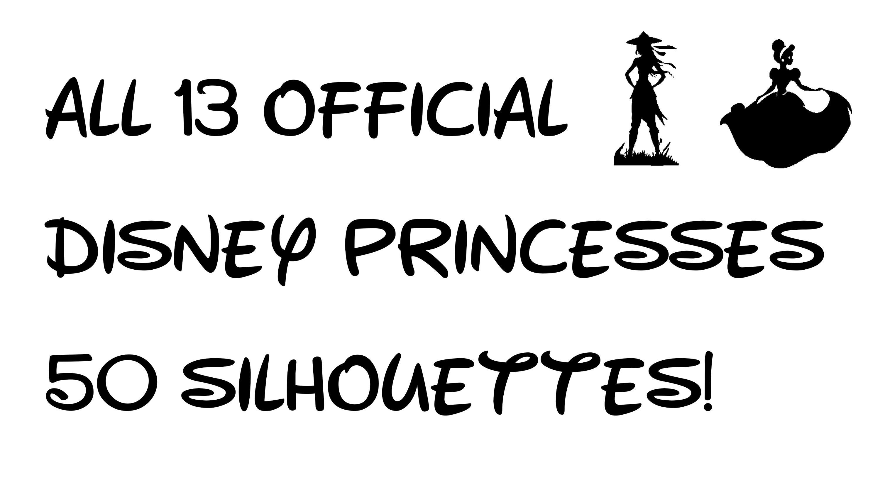 Disney Princess SVG Bundle | 50 Silhouette Designs of All 13 Official ...