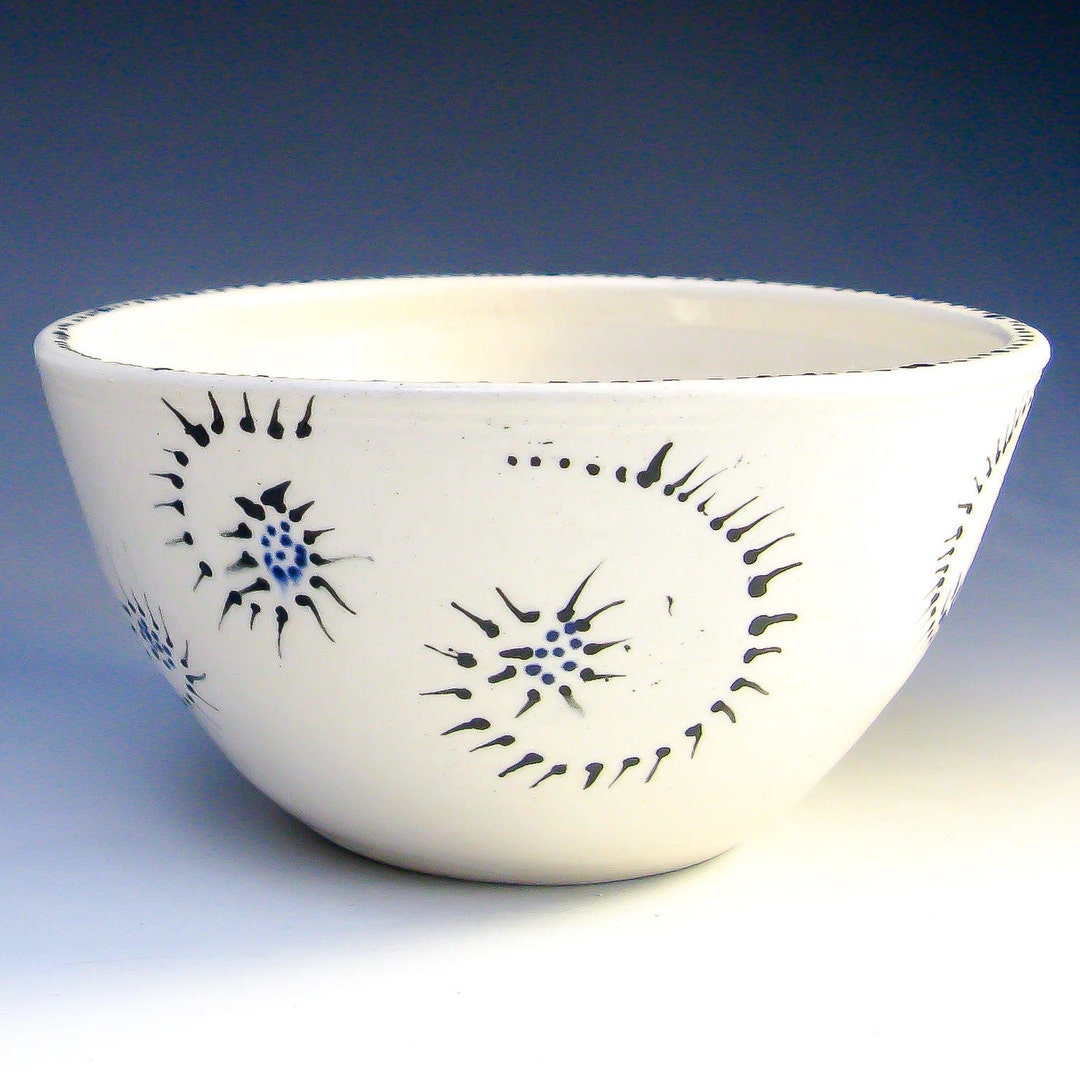 Pottery Bowl, Single-serving Bowl, Hand-painted & Hand-thrown White ...