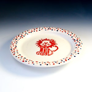 Kids Plate, Children's Pottery, Small Lion Plate, Kids Dishes - Etsy