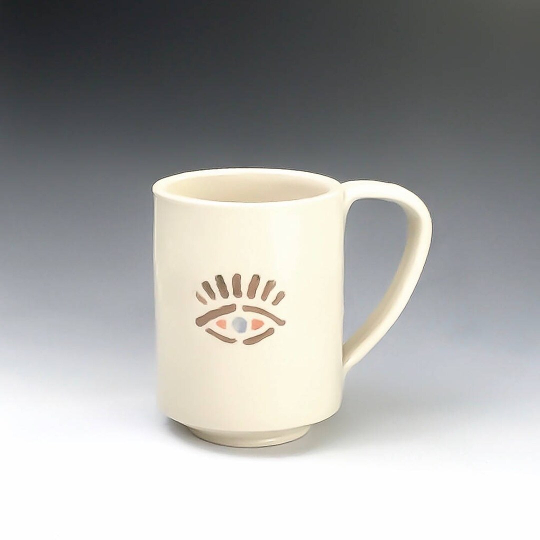 Handmade Coffee Mug, Eye Mug, Pottery Mug, Evil Eye Talisman, Coffee ...