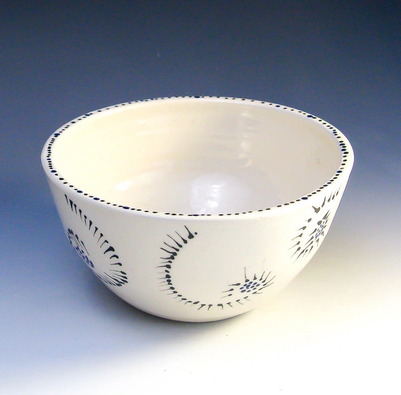 Pottery Bowl, Single-serving Bowl, Hand-painted & Hand-thrown White ...