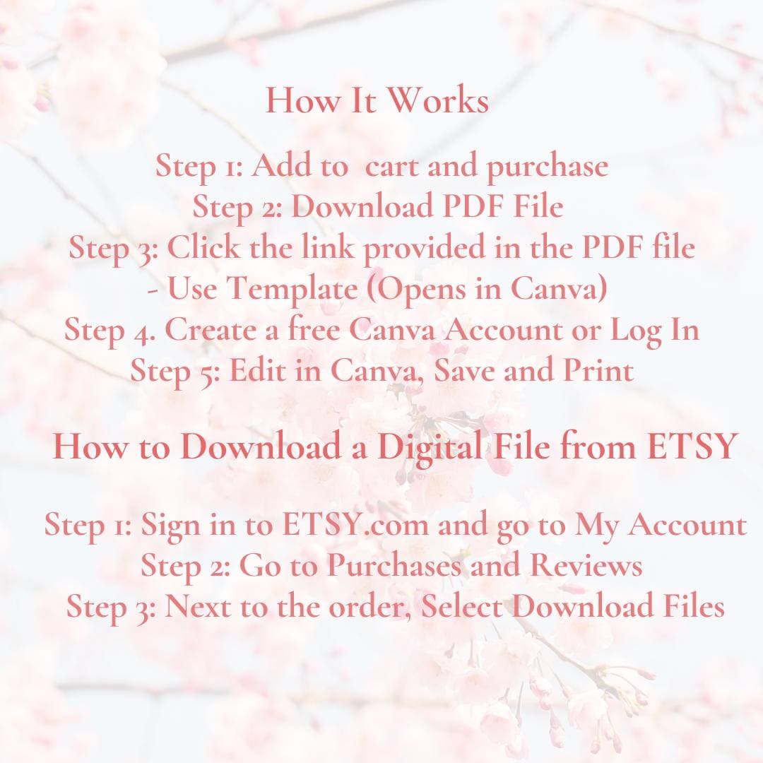 Printable Florist Order Form: Editable Flower Business Template (PDF ...