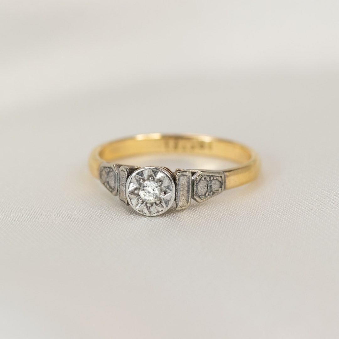 Unique Star Design Illusion Set Diamond Solitaire Ring Size L.5 18 ...