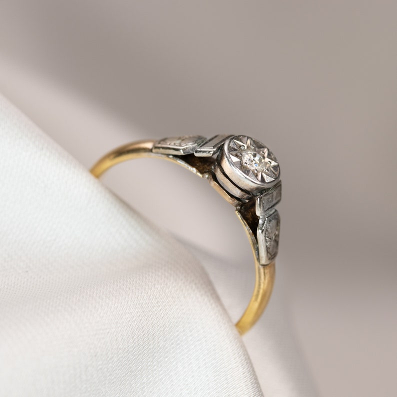 Unique Star Design Illusion Set Diamond Solitaire Ring Size L.5 18 ...