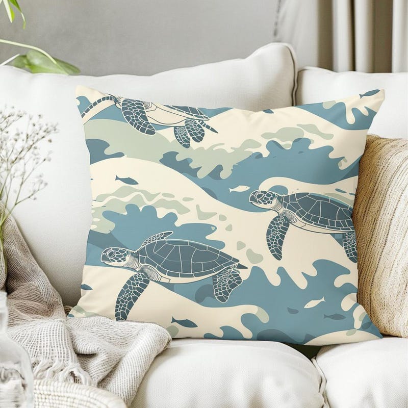 Sea Turtle Pillow - Etsy