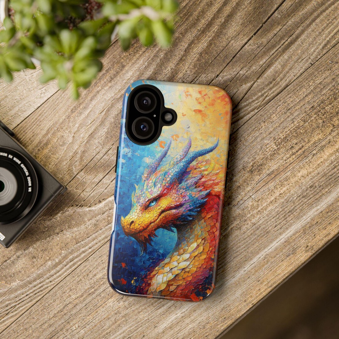 Dragon Pointillism Starry Night Sky Tough Case for Phone, Protective ...