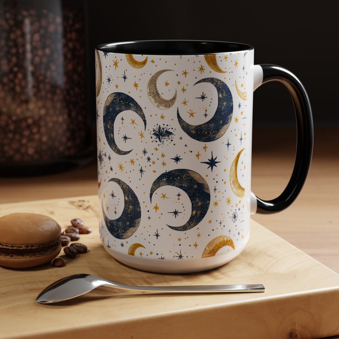 Starry Night Pattern Ceramic Coffee Mug 15oz Artistic Design Tea ...
