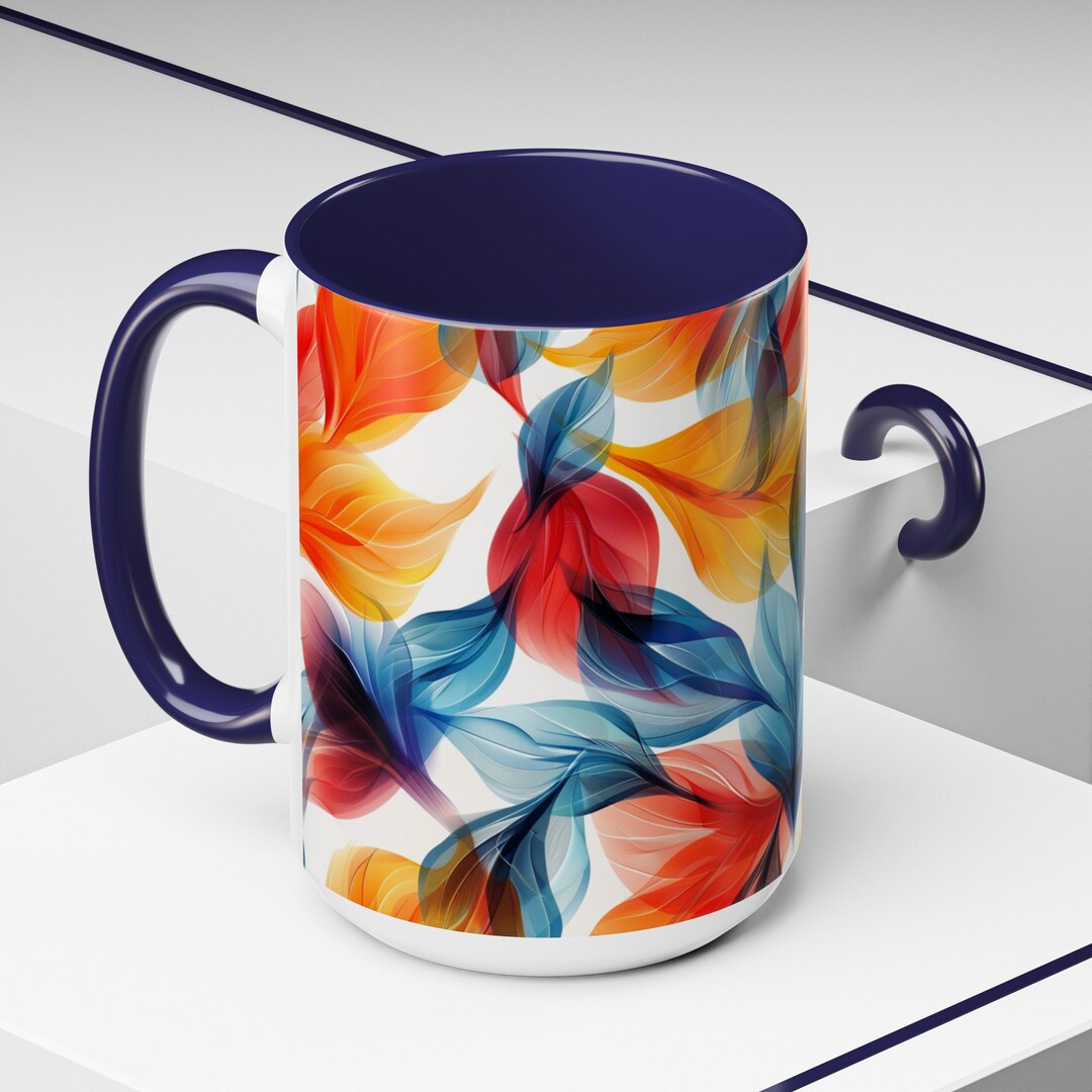 Wonderous Floral Pattern Ceramic Coffee Mug 15 Oz Unique Gift for Tea ...