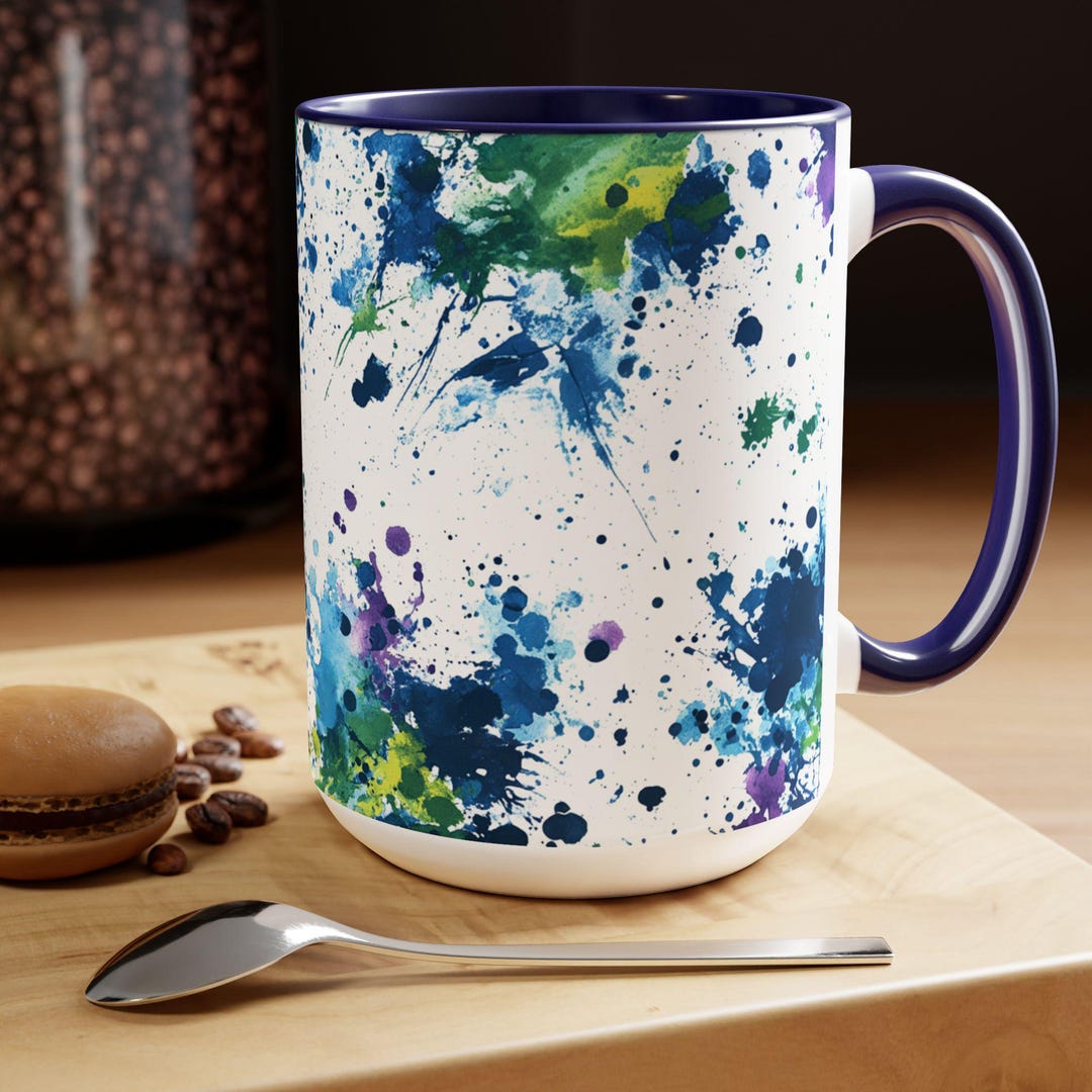 Artistic Paint Coffee Mug - Hand-painted Colorful Ceramic Mug, Unique ...