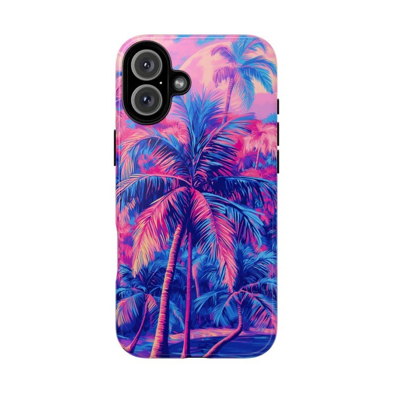 Miami Vice Inspired Phone Case, Tropical Palm Tree Cover, Tough Shell ...