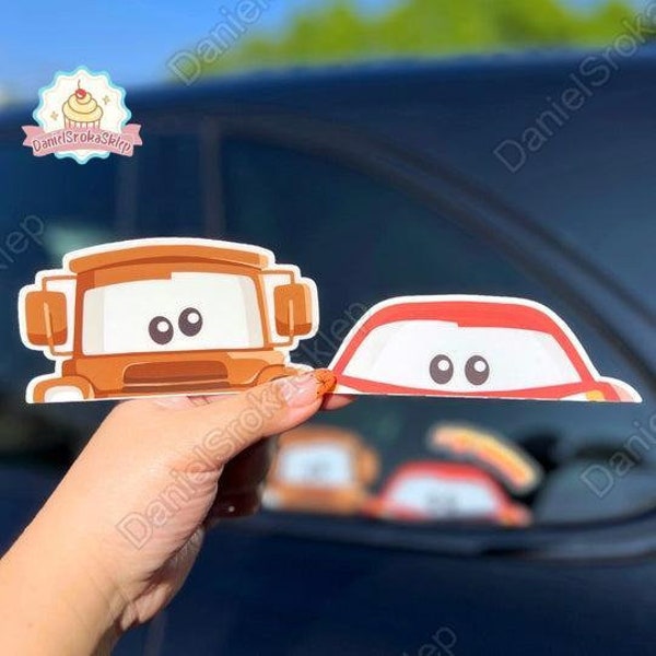 Lightning Mcqueen Peeker Sticker - Etsy