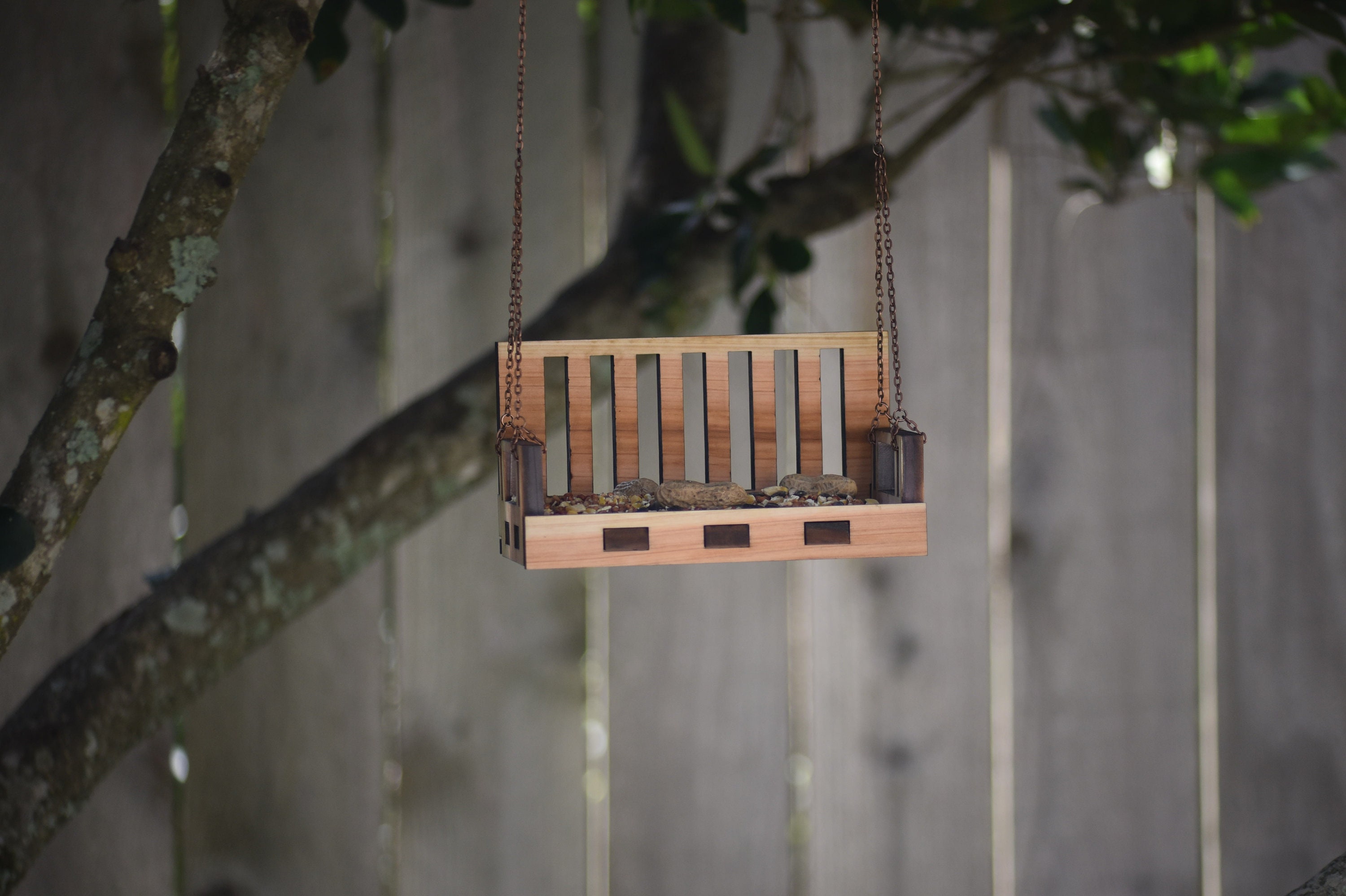 Bird Swing Cedar Bench - Larger Bird Feeder - Etsy