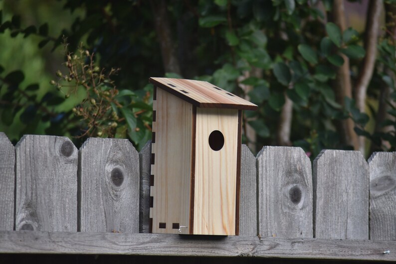 Personalized Cedar Bird House - 1.25" Opening - Chickadees, Wrens, and ...
