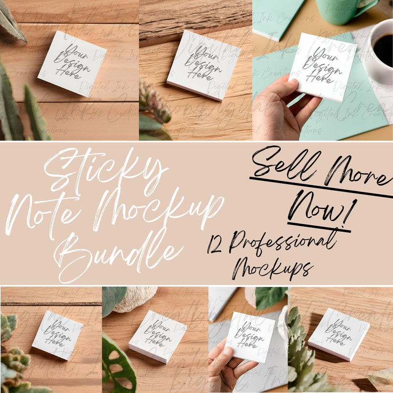 10+ Sticky Note Mockup Bundle, Post It Note Mockup Bundl, Stationery ...