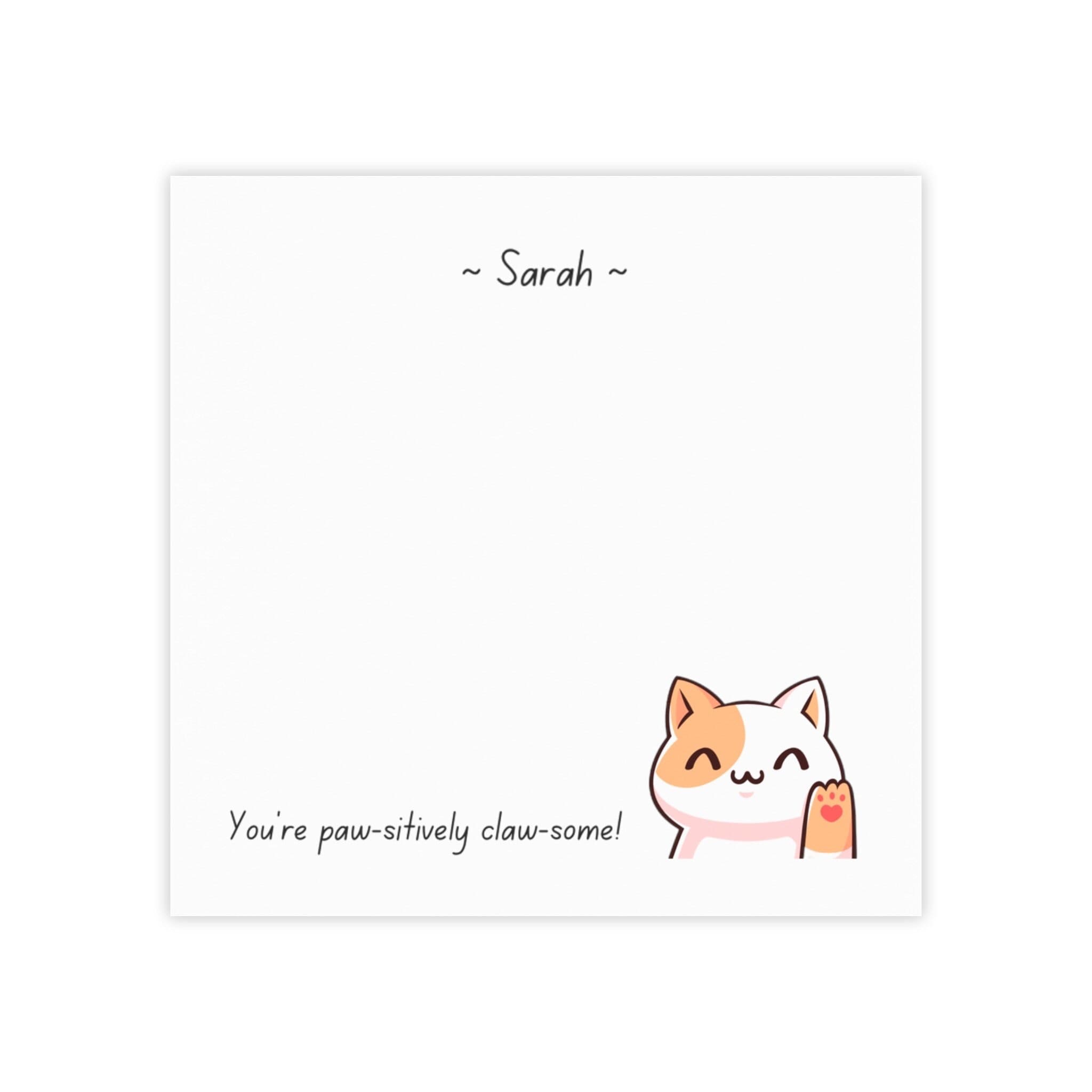 Personalized Cat Sticky Notes, Custom Cat Sticky Notes, Photo Sticky ...