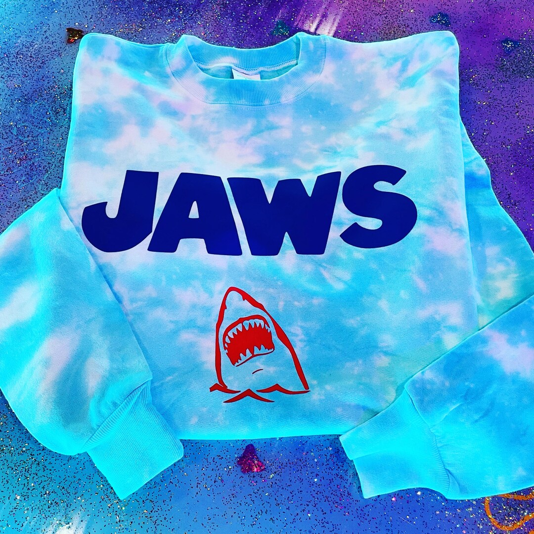 Jaws Tie Dye | Summer Pullover I Jaws Gifts | Shark Tie Dye Crewneck ...