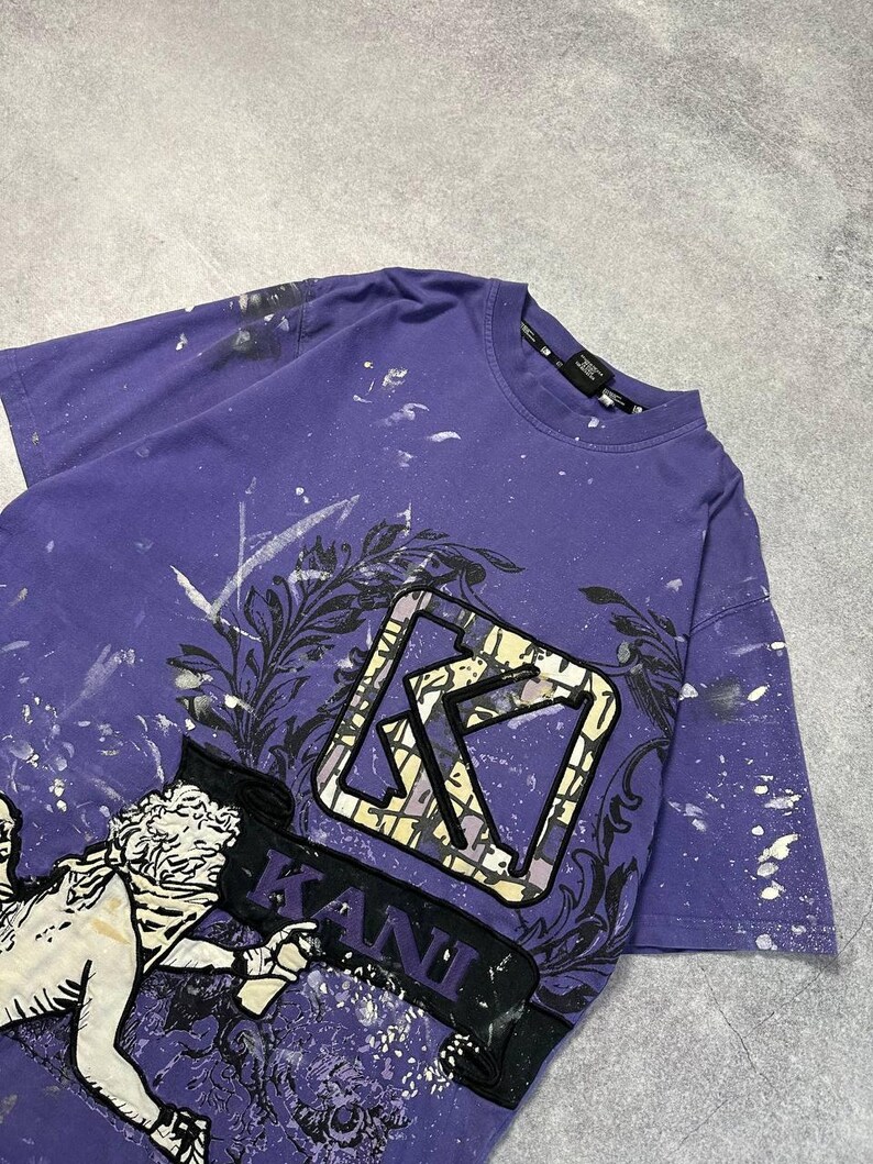 Unique Karl Kani Graffiti-style T-shirt With Hand-painted Details and ...
