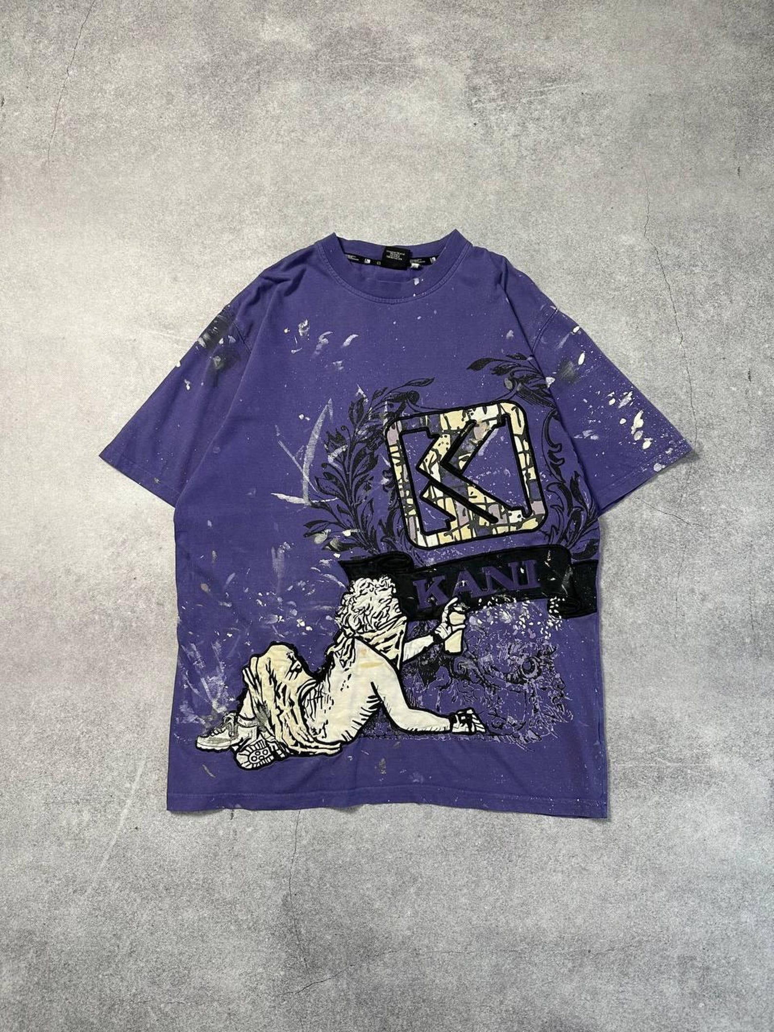 Unique Karl Kani Graffiti-style T-shirt With Hand-painted Details and ...
