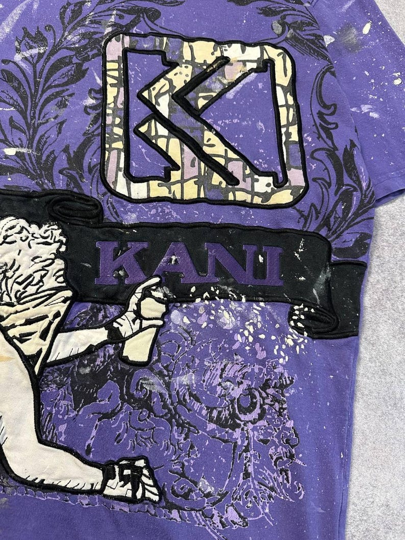 Unique Karl Kani Graffiti-style T-shirt With Hand-painted Details and ...