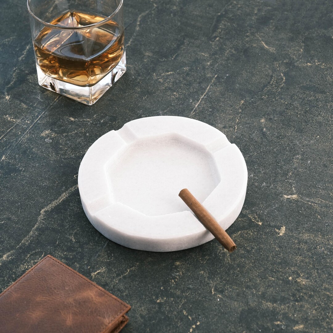 Marble Cigar Ashtray, Marble Cigarette Ashtray, Cigar Accessories - Etsy