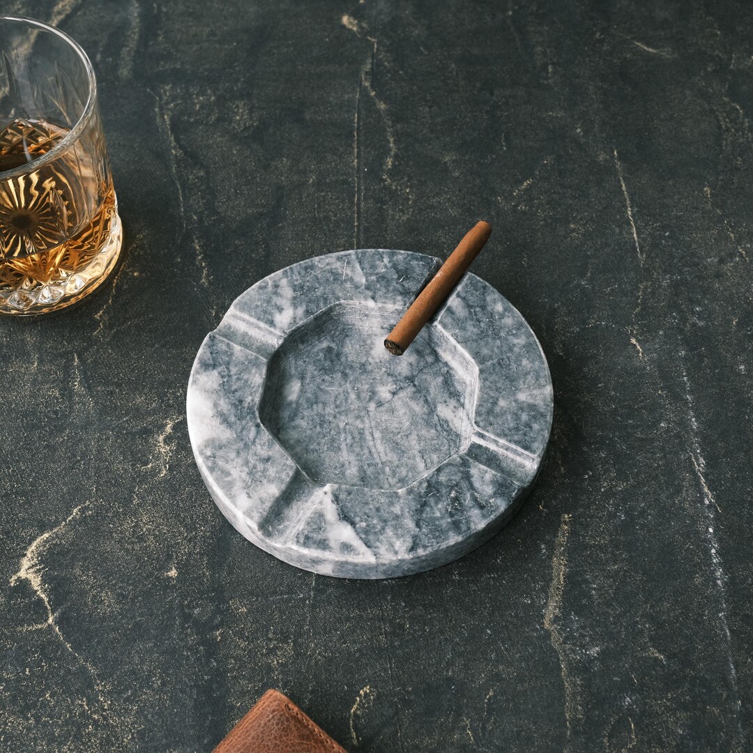 Marble Cigar Ashtray, Marble Cigarette Ashtray, Cigar Accessories - Etsy