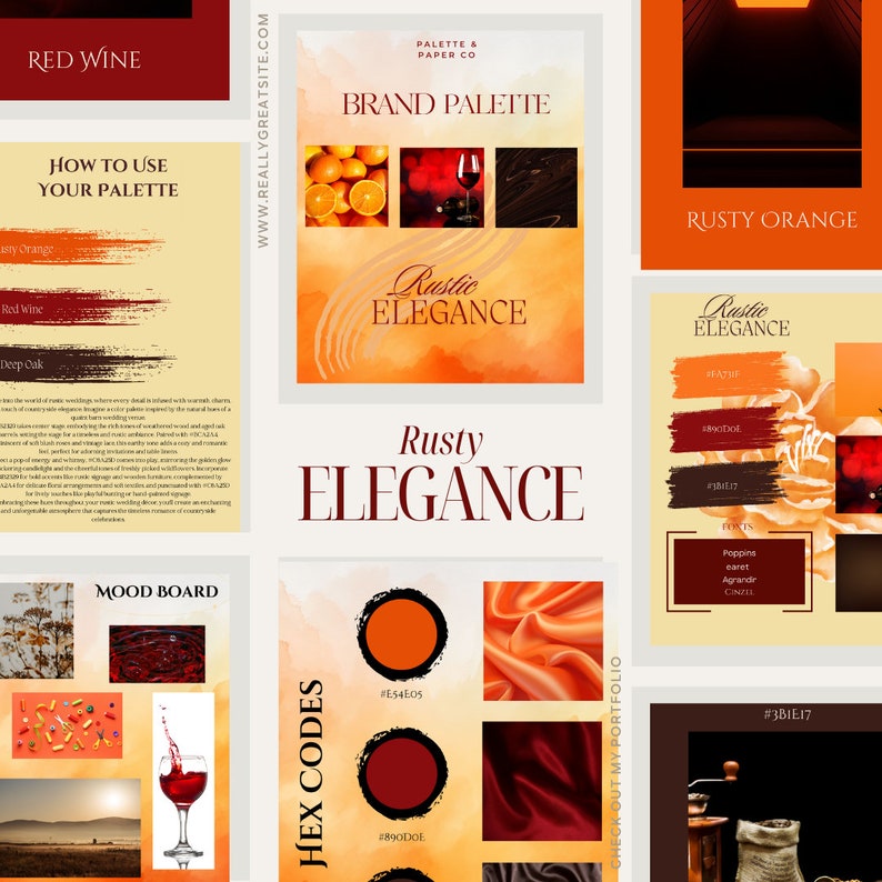 Custom Brand Kit Color Palette Canva Template Mood Board Instagram Set ...