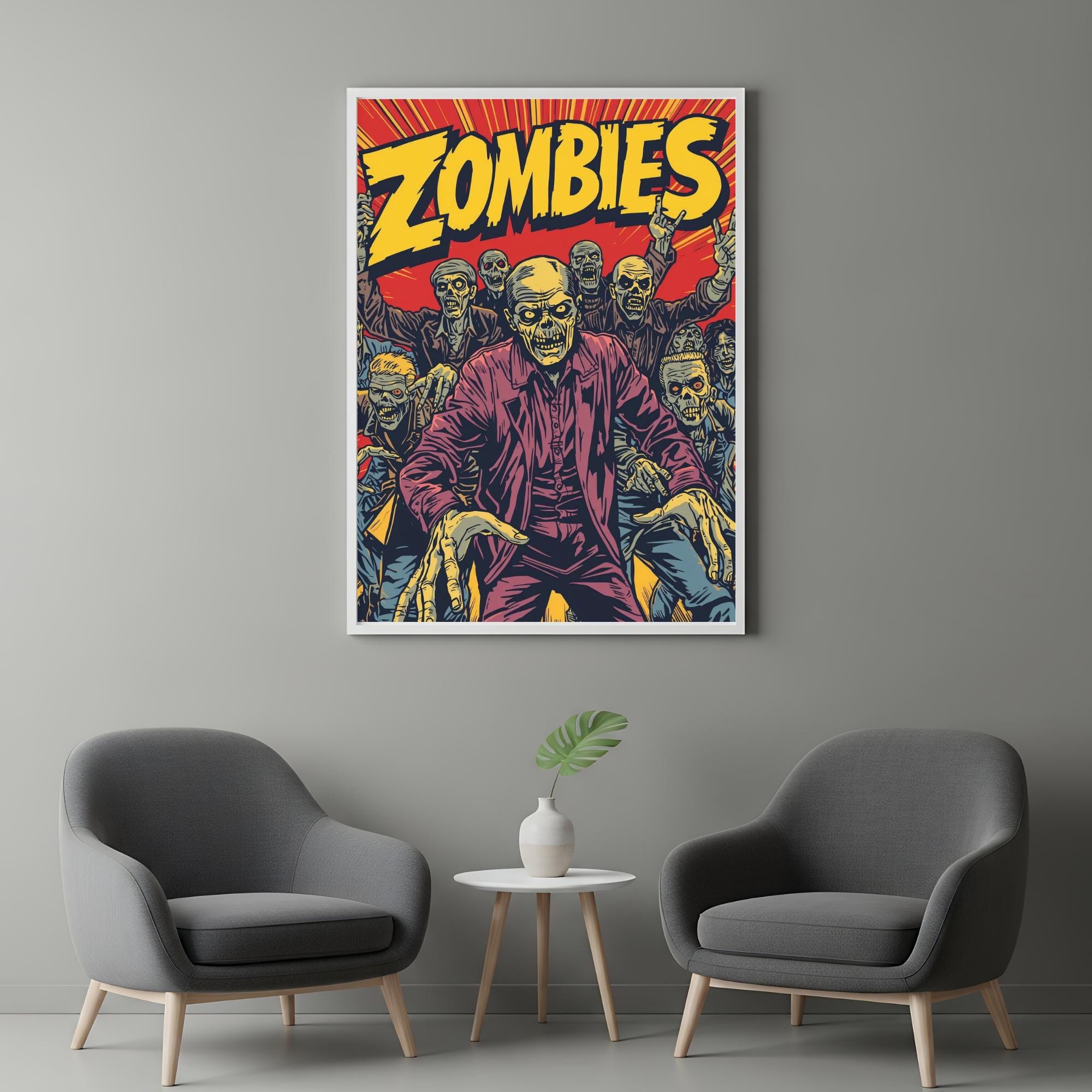 Retro Monster Zombies Pop Art Poster BRAINS Rolled Posters - NO FRAME ...