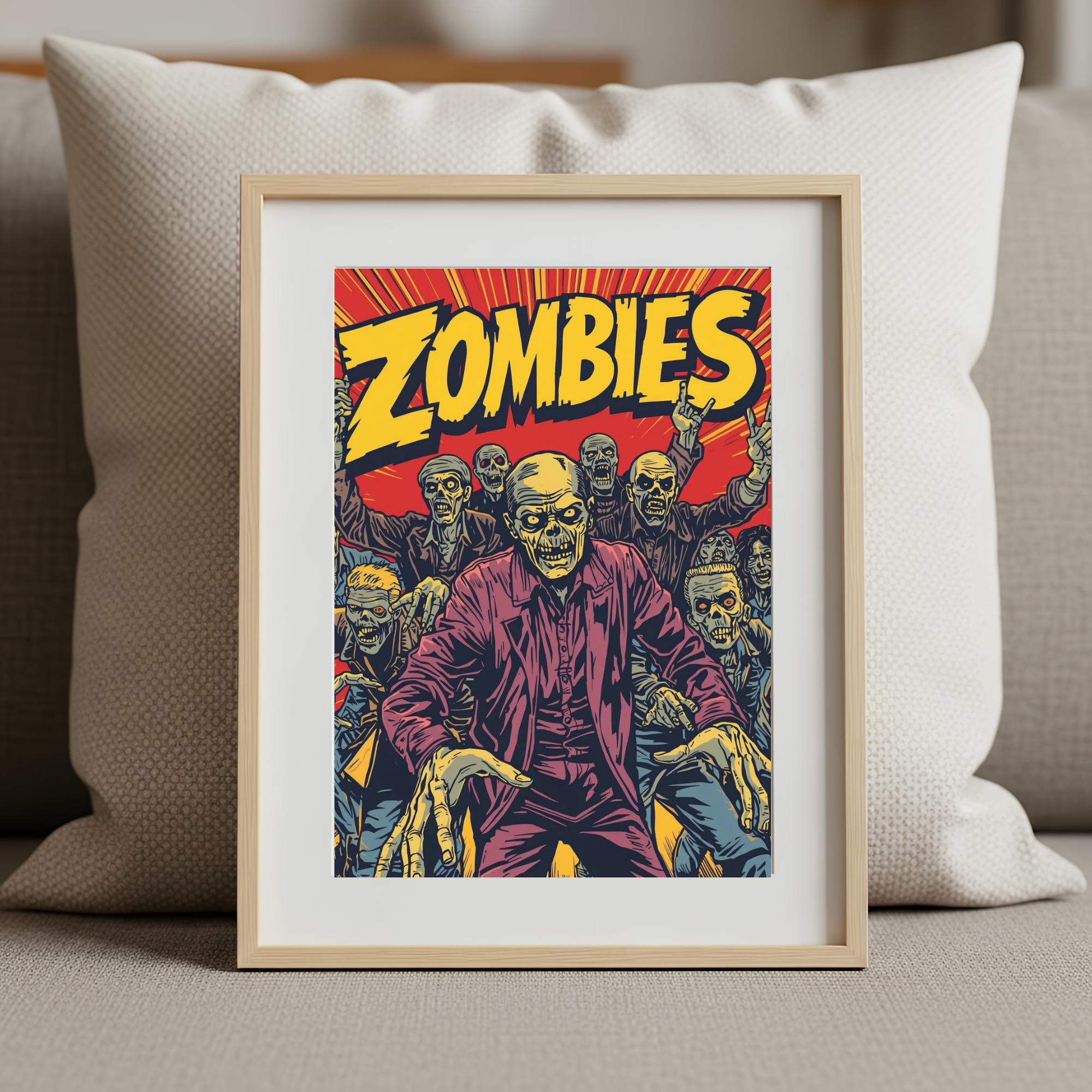 Retro Monster Zombies Pop Art Poster BRAINS Rolled Posters - NO FRAME ...