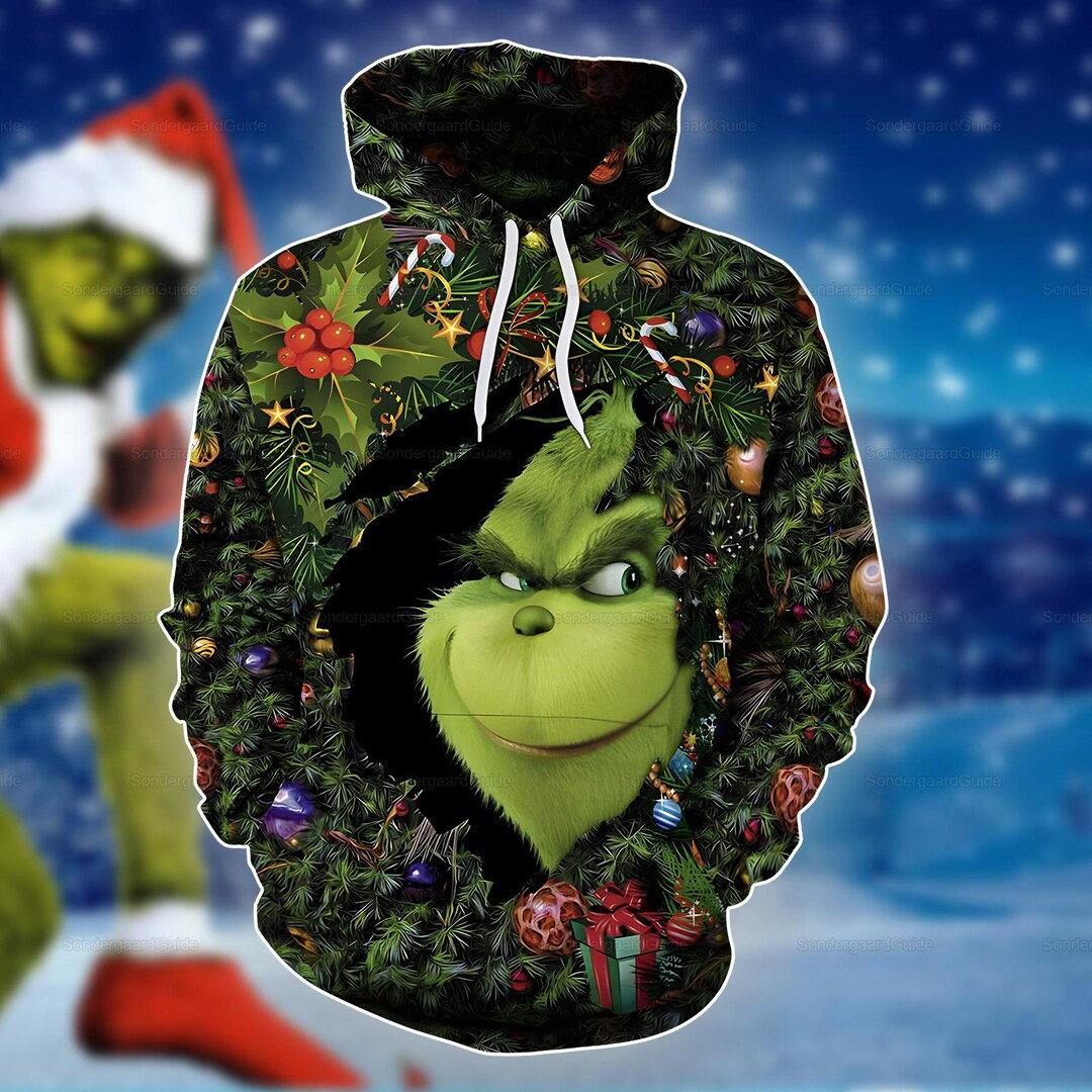 The Grinch Hoodie, Grinch Movie Zip Hoodie, Christmas Hoodie, Christmas ...