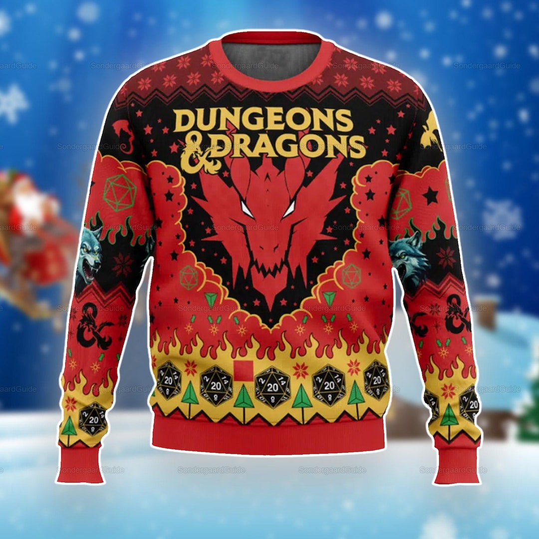 Dungeons & Dragons Fantastic Creatures Christmas Ugly Sweater, Dnd ...
