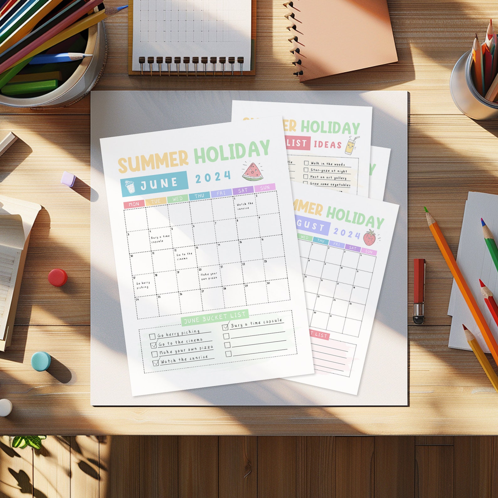 Ultimate Kids Summer Holiday Planner 2024, Printable Summer Calendar ...