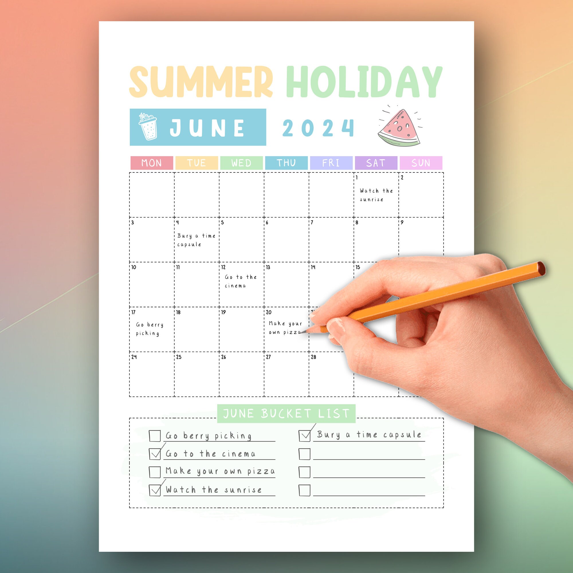 Ultimate Kids Summer Holiday Planner 2024, Printable Summer Calendar ...