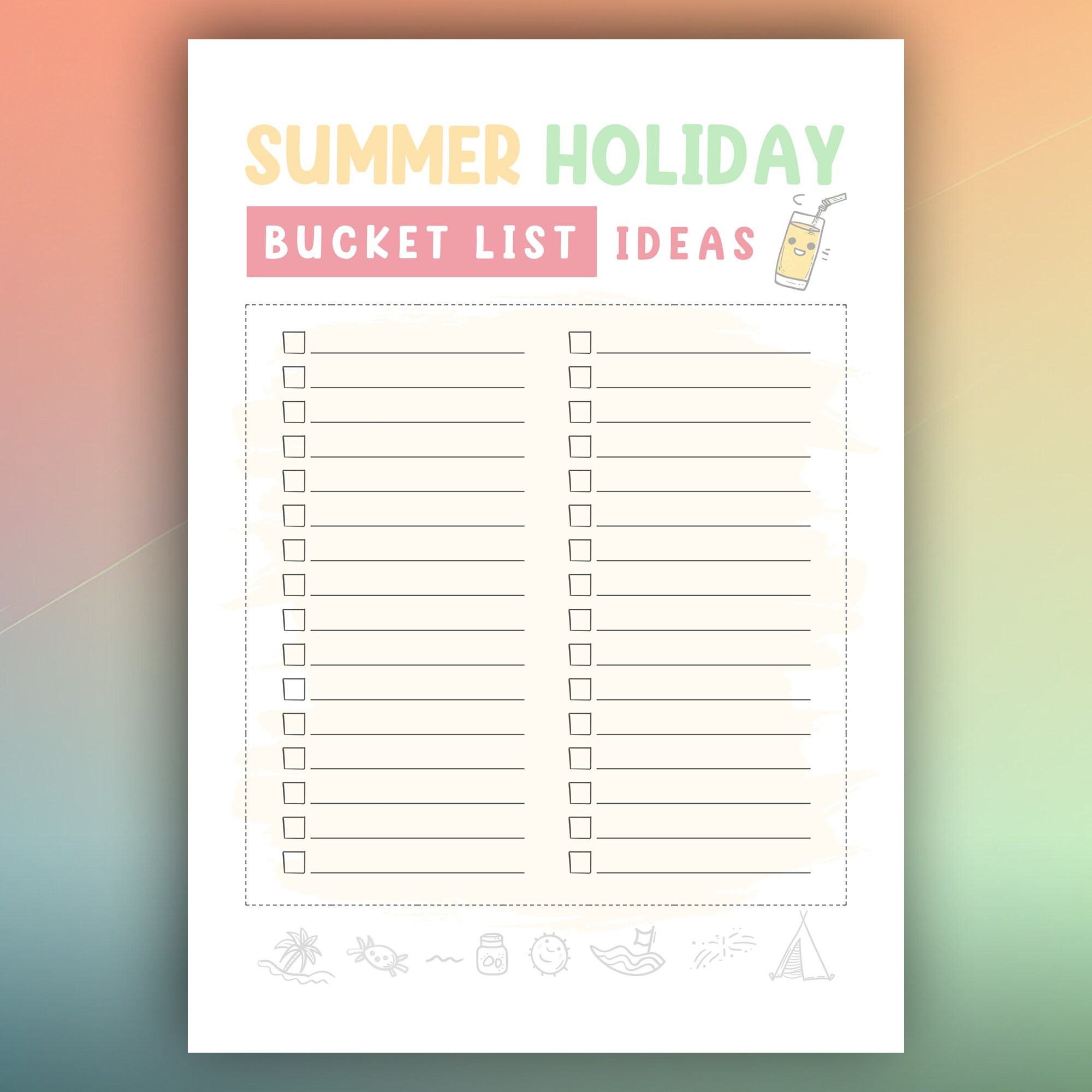 Ultimate Kids Summer Holiday Planner 2024, Printable Summer Calendar ...