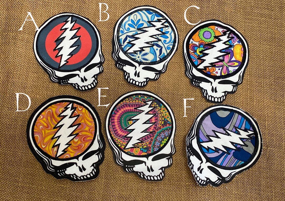 6" Steal Your Face Cotton Denim Patch, Phish Donut Stealie, Fishman ...